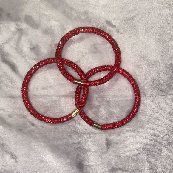 Jewelry | 3 Bangles In Red Crystals | Poshmark